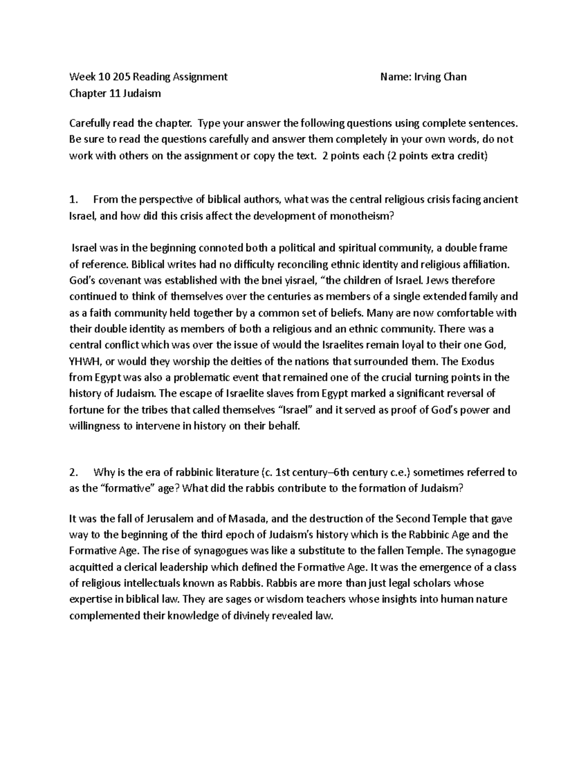 Week 10 205 Reading Assignment Name Irving Chan - Week 10 205 Reading ...