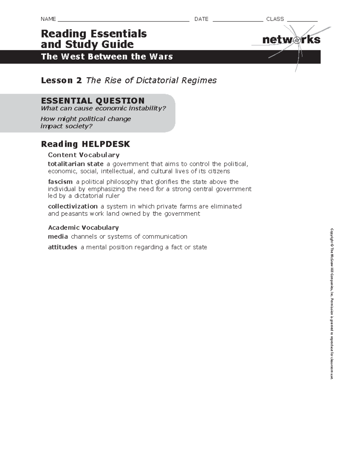 Totalitarian regimes - Copyright © The McGraw-Hill Companies, Inc ...