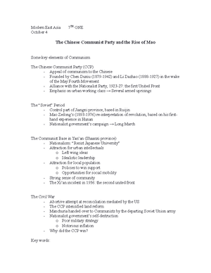 Modern East Asia China after Mao-handout - Modern East Asia 8 TH ONE ...
