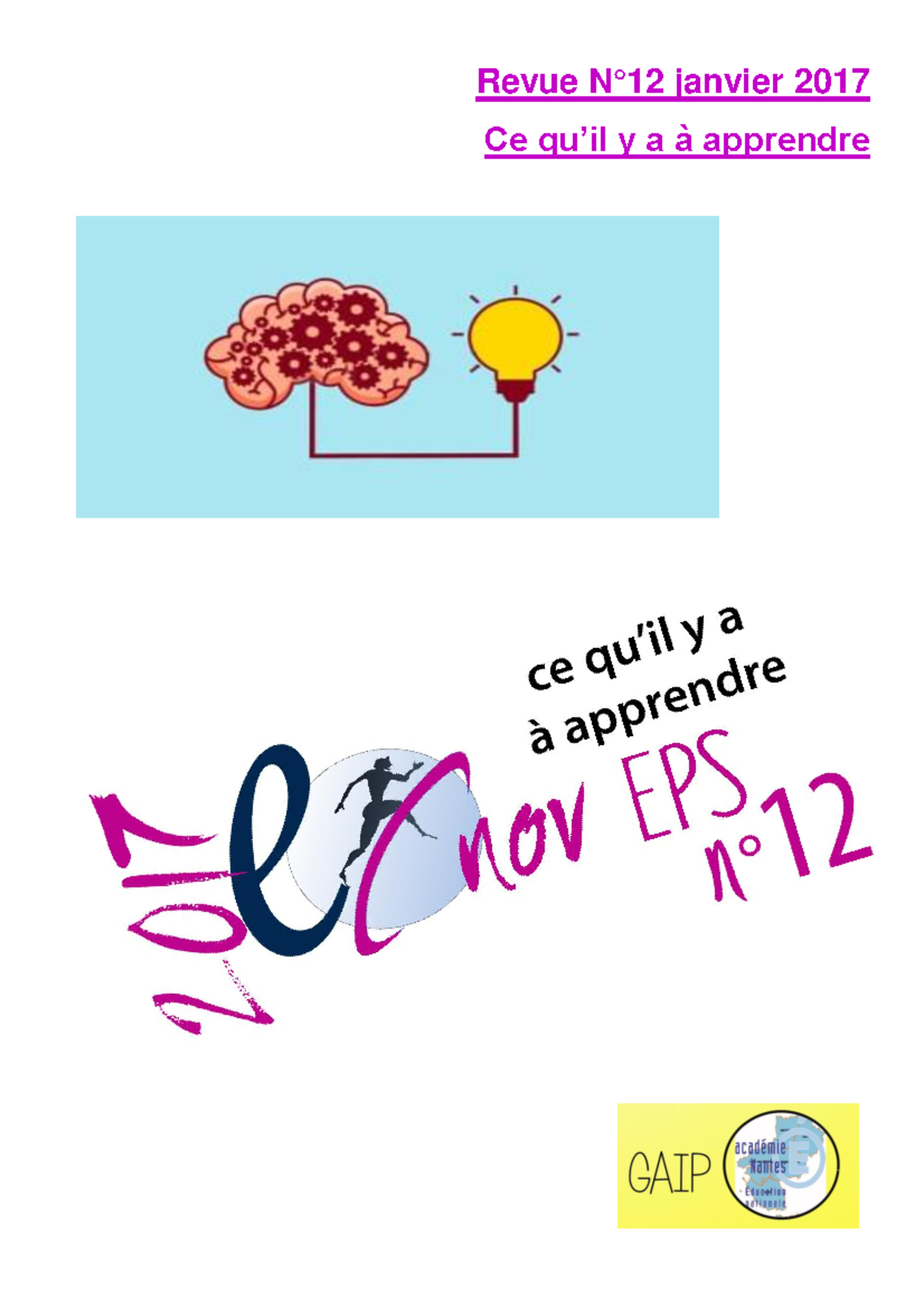 E-nov EPS N°12 Ce qu'il y a à apprendre - Revue N°12 janvier 2017 Ce qu ...