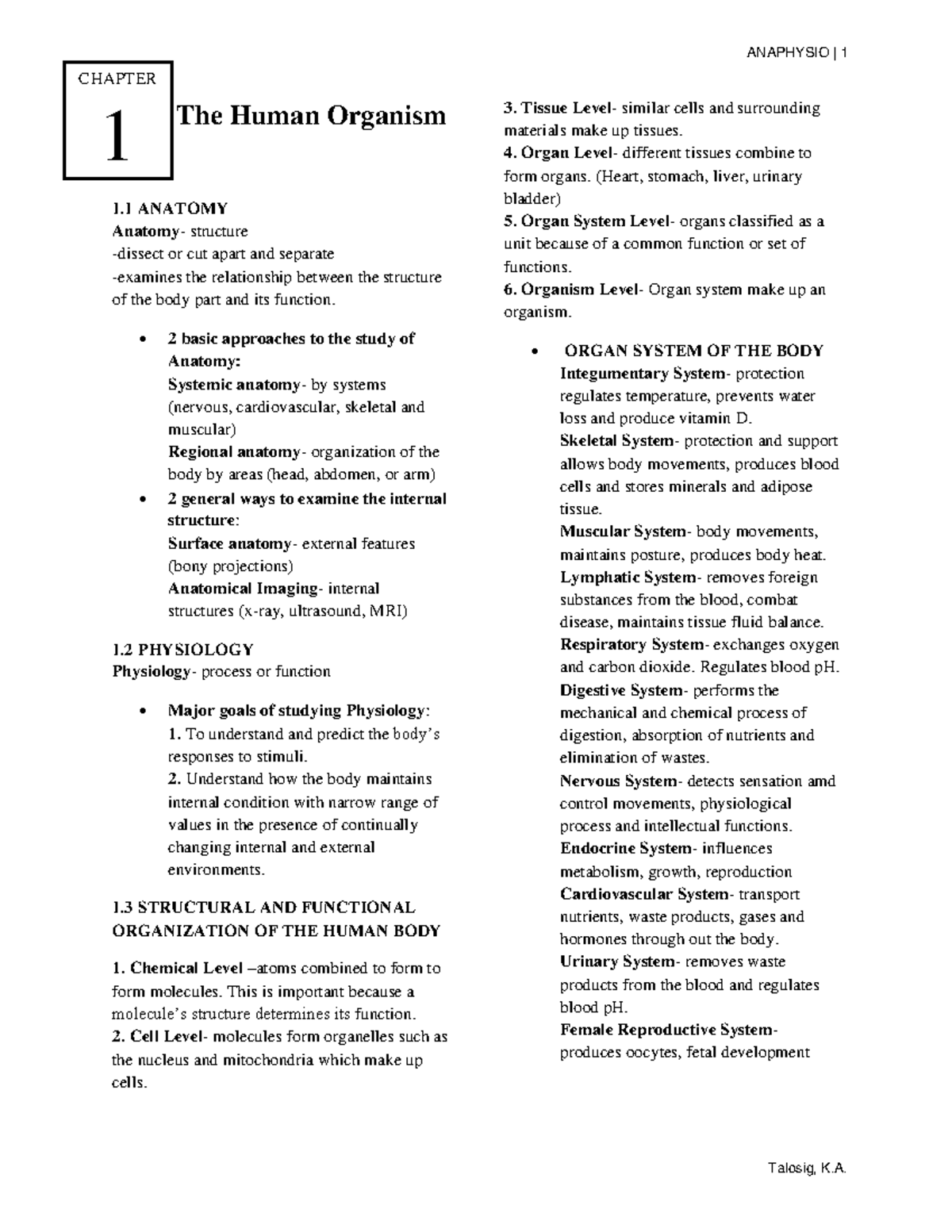 Chapter 1-The Human Organism Human Anatomy - • • • The Human Organism 1 ...