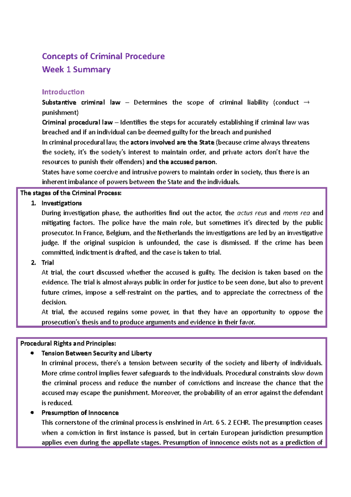 CCP-Summary - Concepts of Criminal Procedure Week 1 Summary ...