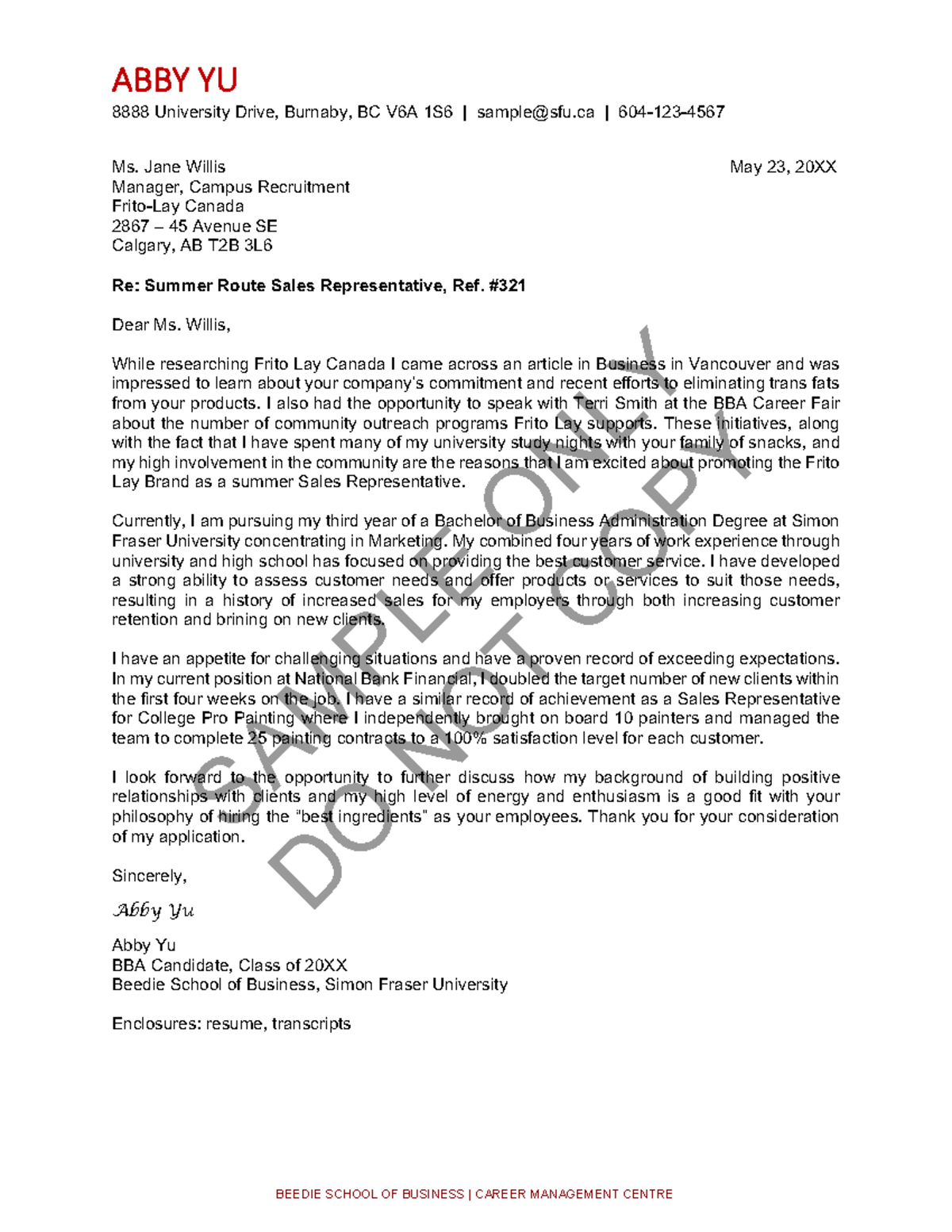Pre-reading Sample Cover Letter 1Foundations for Collaborative Work ...