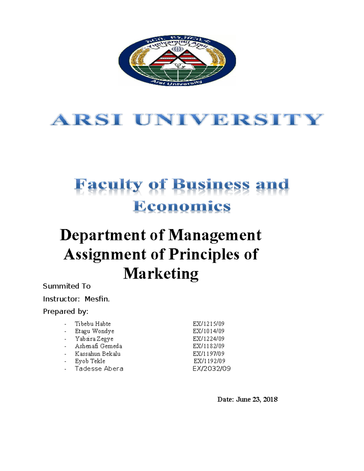 Marketing Assignment - Department of Management Assignment of ...