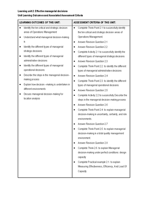 Learning unit 3 Development of effective operations - Learning unit 3 ...