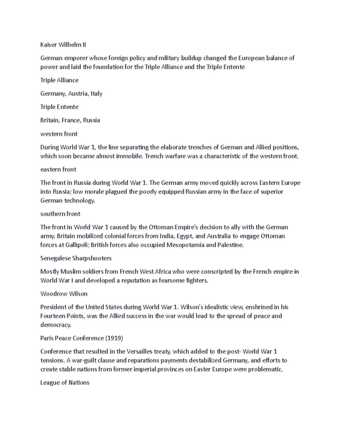 Document 15 - Dr. Weist Exam 2 Study notes - Kaiser Wilhelm II German ...