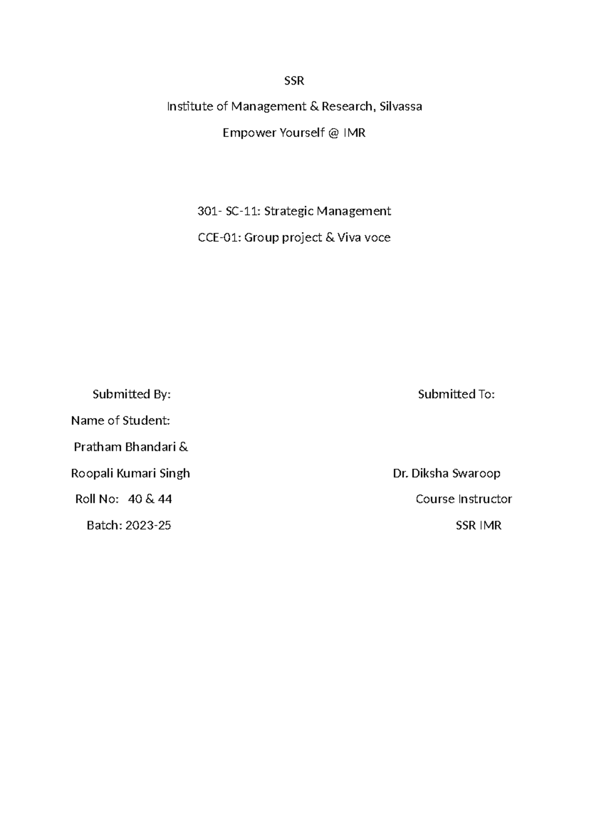 S - Useful information - SSR Institute of Management & Research ...