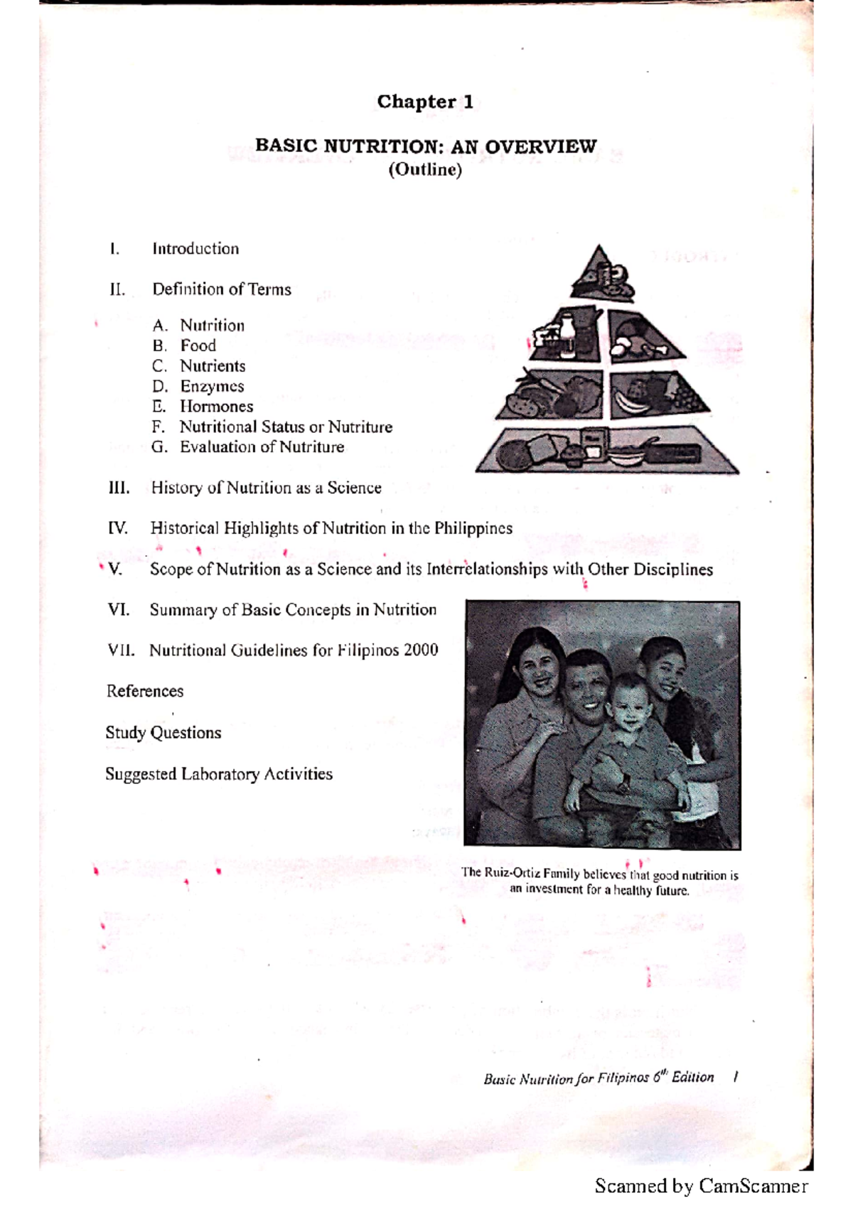 Chapter 1 Basic nutrition an overview - BS Nursing - Studocu