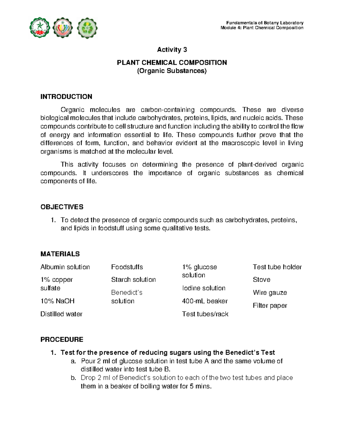 04 Activity 4 Plant Chemical Composition - Module 4: Plant Chemical ...