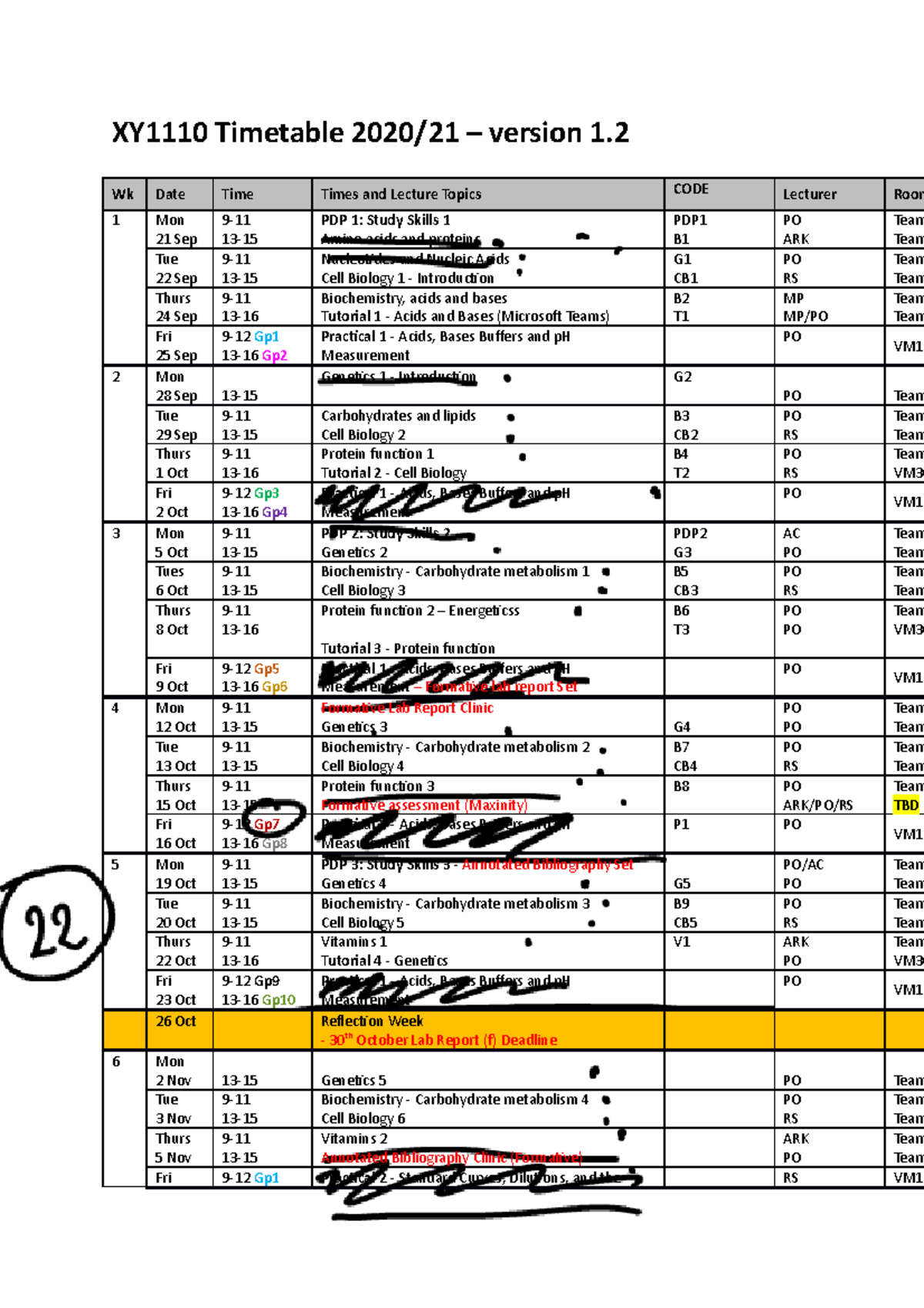 XY1110 Timetable 2020-21 - Wk Date Time Times and Lecture Topics CODE ...
