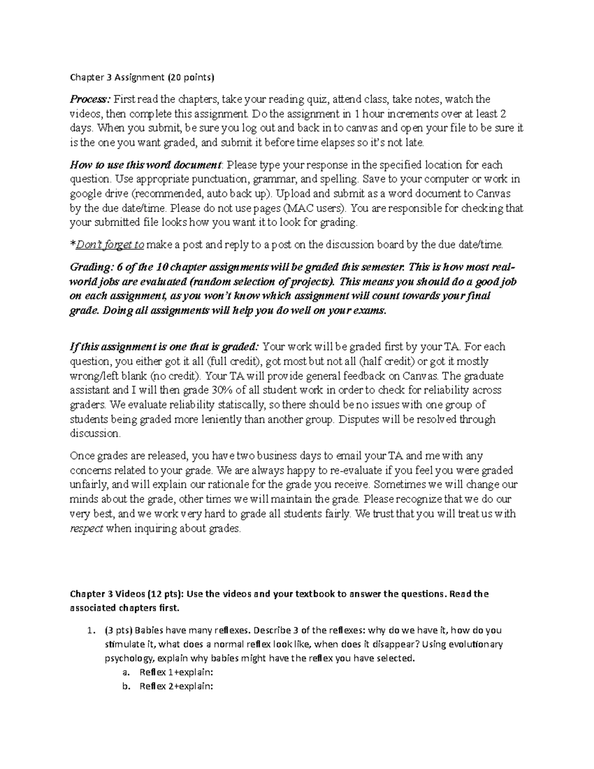 Chapter 3 Assignment-1 - Chapter 3 Assignment (20 points) Process ...