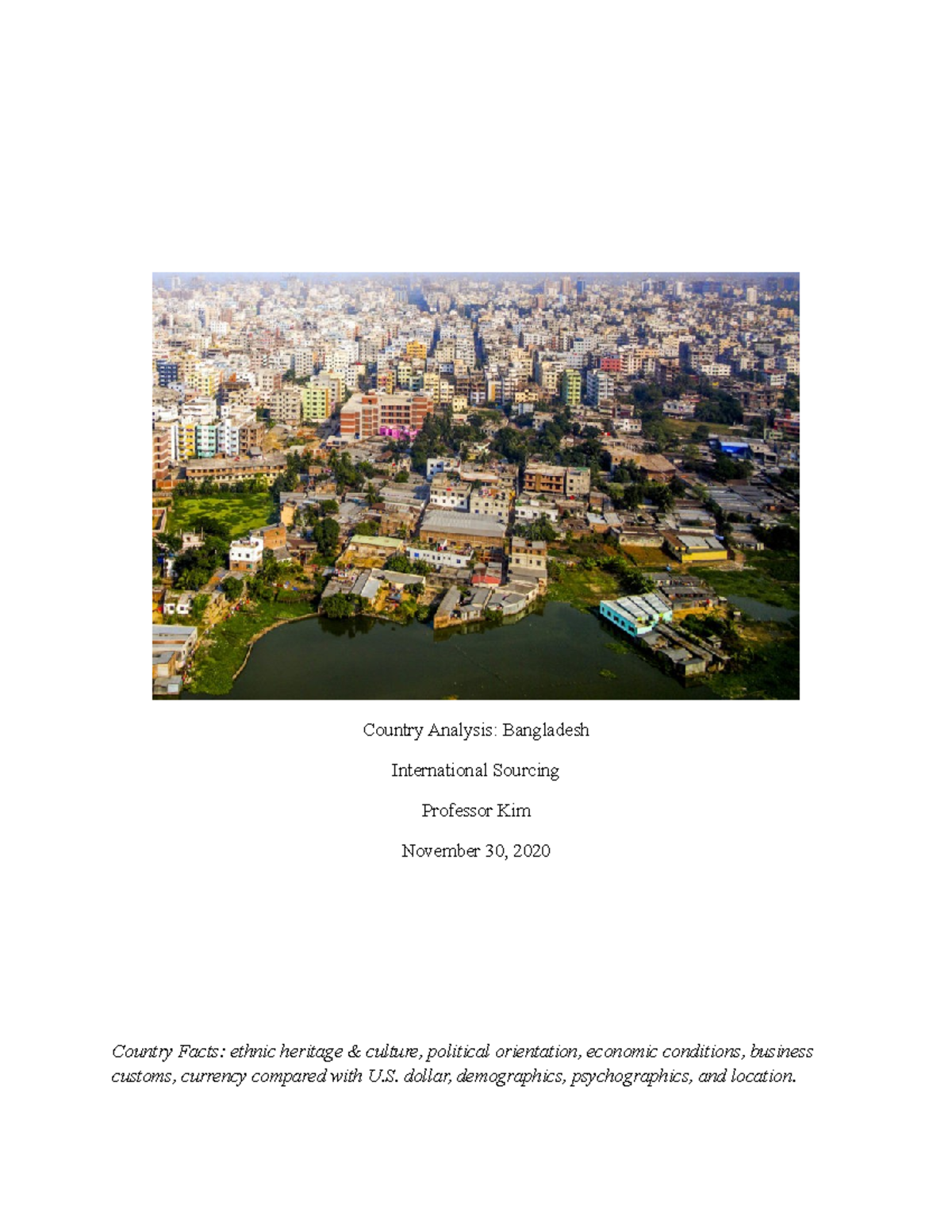 Bangladesh final project example - Country Analysis: Bangladesh ...