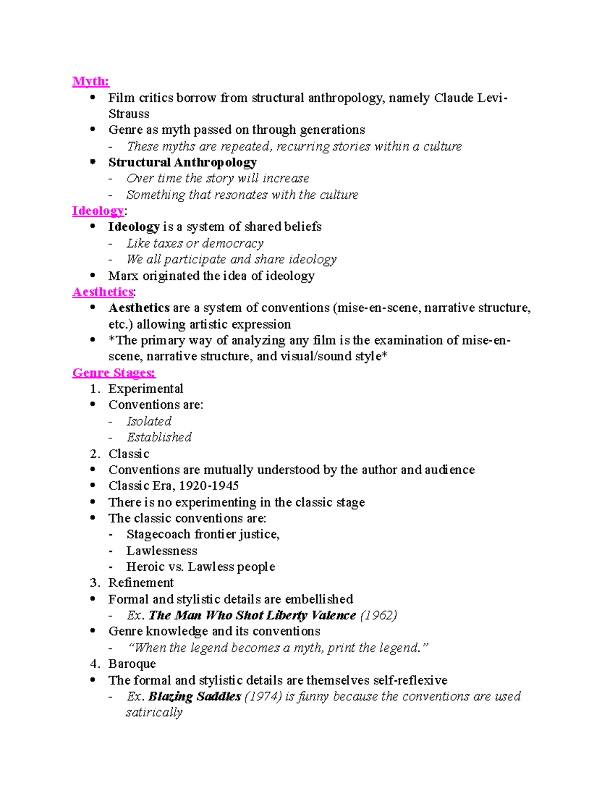 Genre Study-The Western (Film Aesthetic Analysis) - Myth: Film critics ...