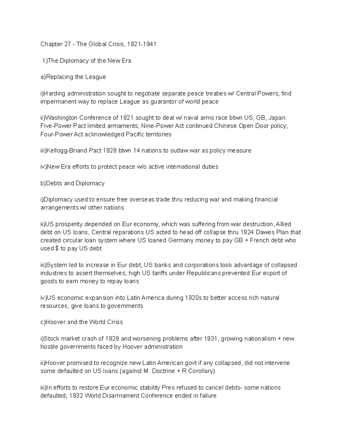 History noted 43 - These are my detailed notes. - Chapter 27 - The ...