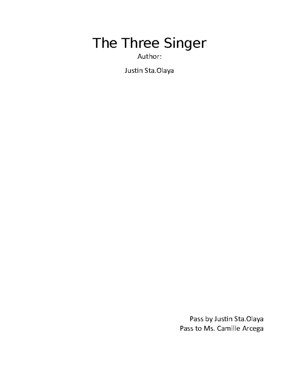 Life of A Singer Critical Essay, Critique - The Three Singer Author ...