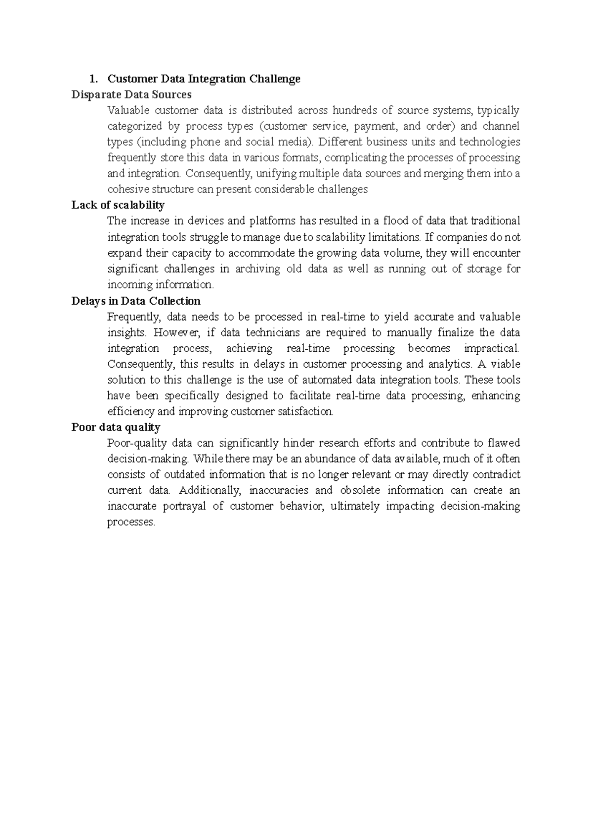 VẤN ĐỀ CDI - Quản trị chiến lược - Customer Data Integration Challenge ...