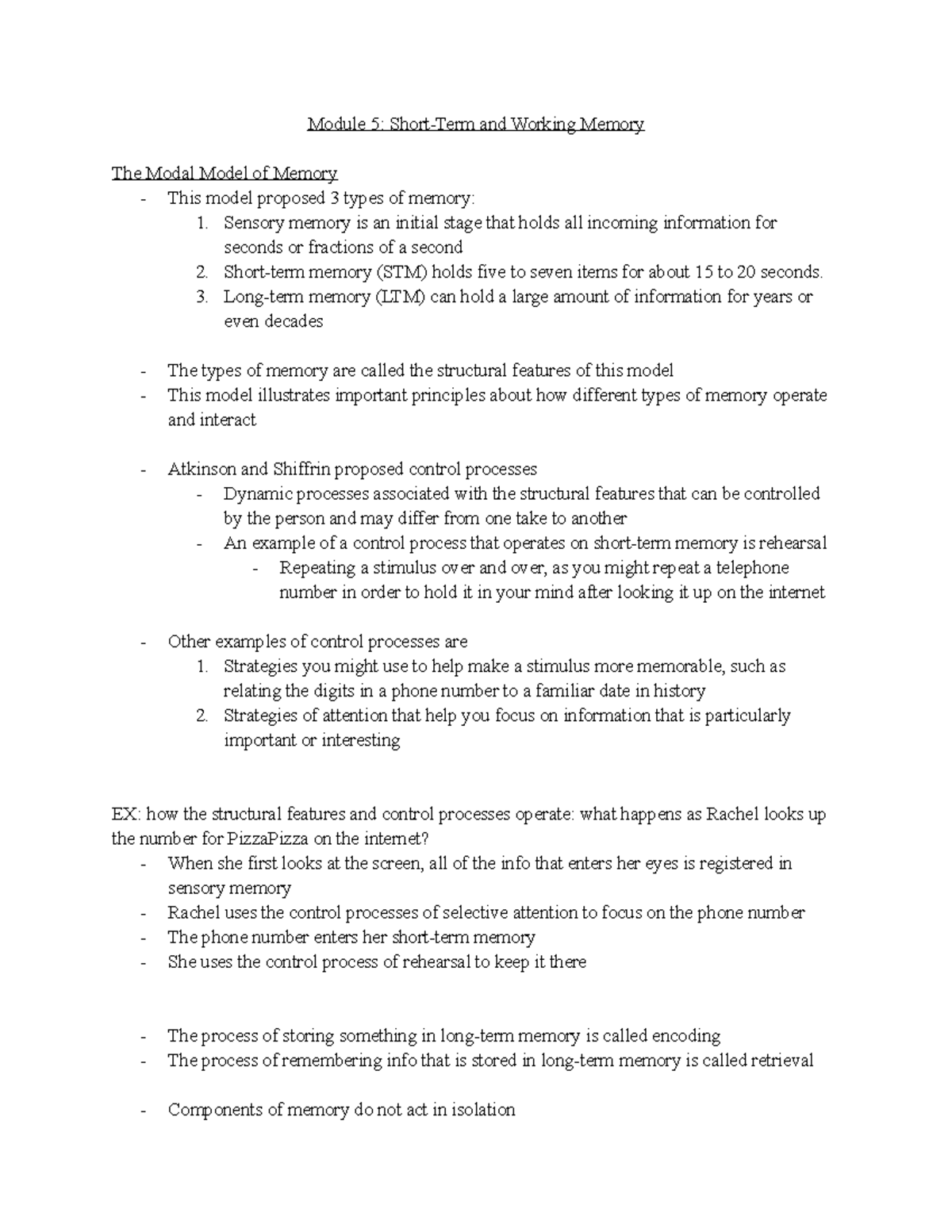 Module 5 - Notes from textbook week 5 - Module 5: Short-Term and ...