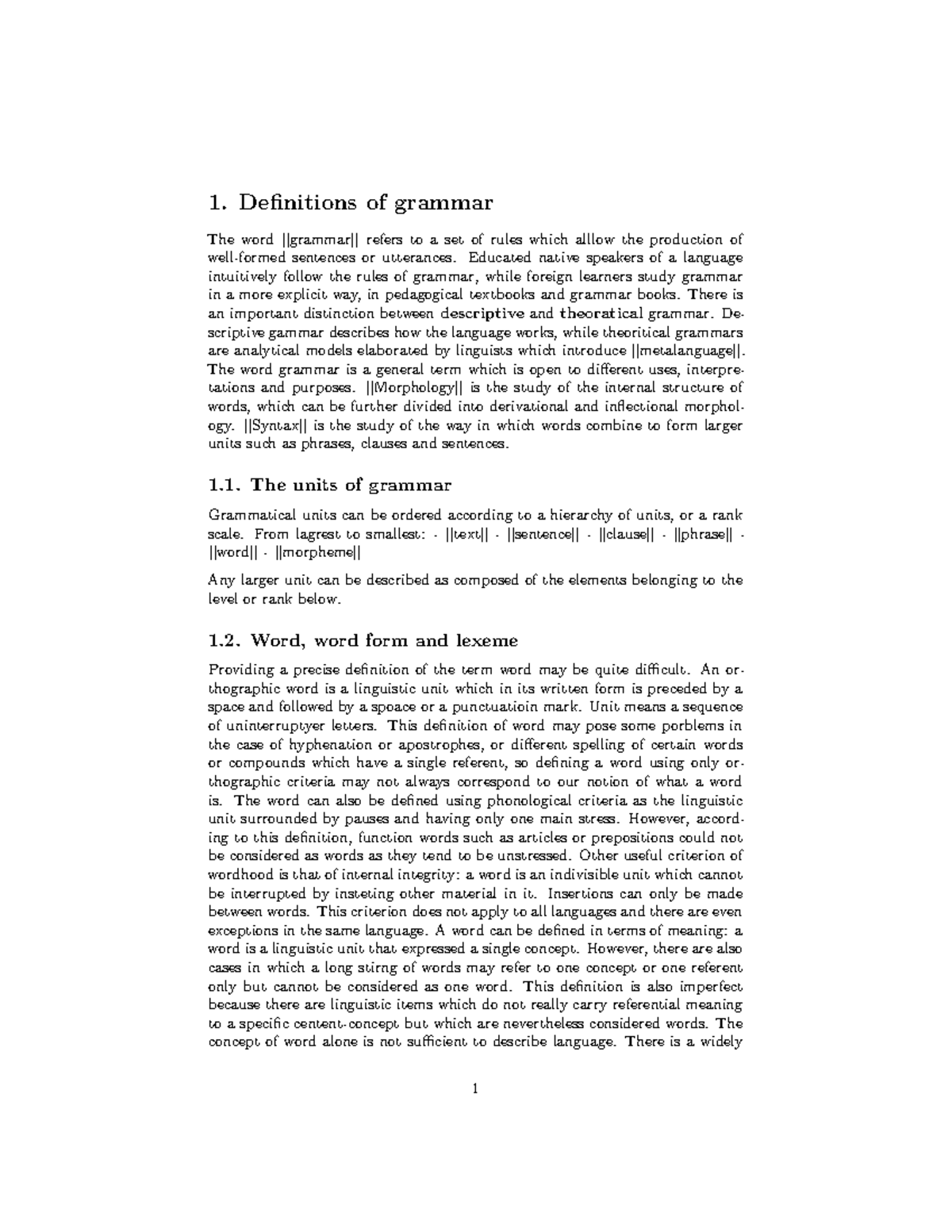 Chapter 3 - Riassunto Handbook of present-day English (A) - 1 ...