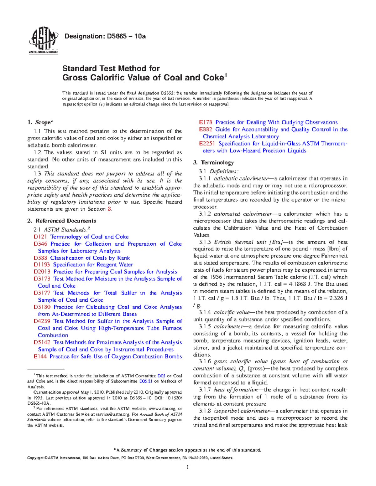 poder calorífico - Designation: D5865 – 10a Standard Test Method for ...