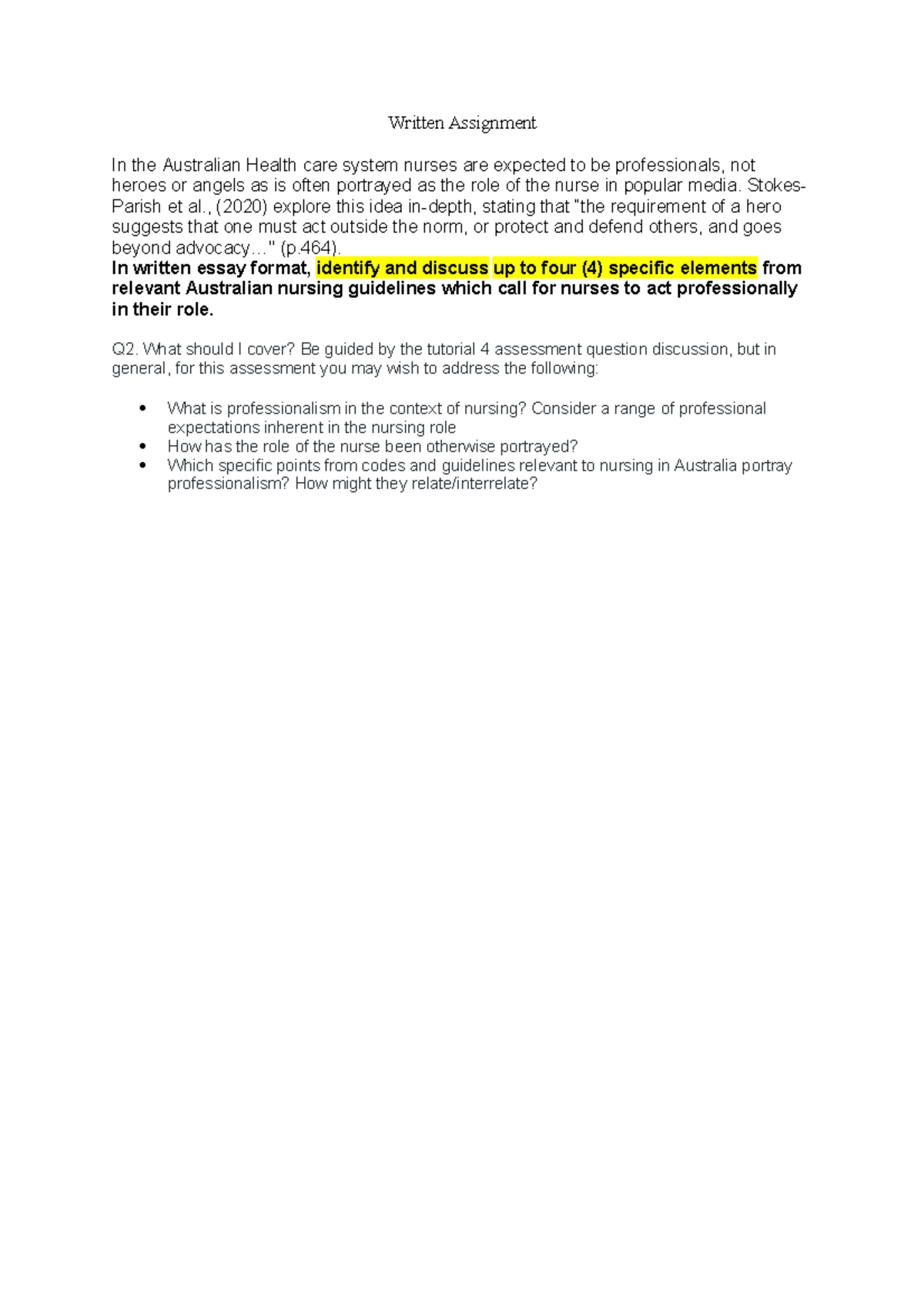 Written Assignment Draft - Written Assignment In the Australian Health ...
