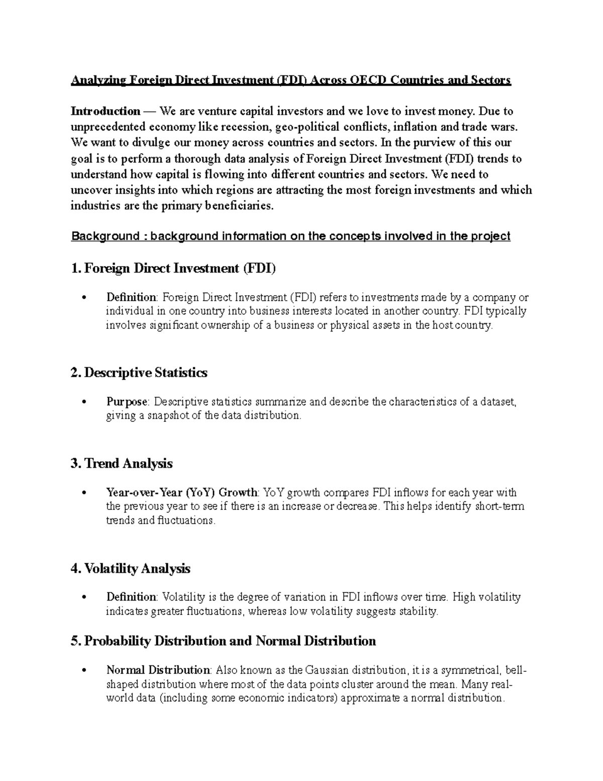 Week 10 project - Analyzing Foreign Direct Investment (FDI) Across OECD Countries and Sectors ...