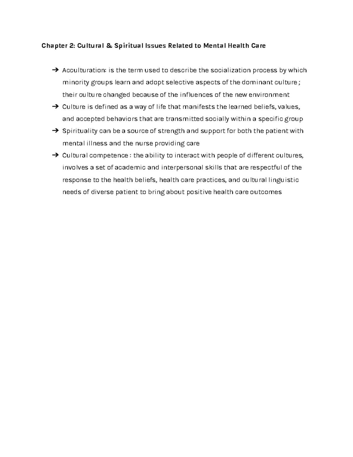 Cultural & Spiritual Issues Related to Mental Health Care - Studocu