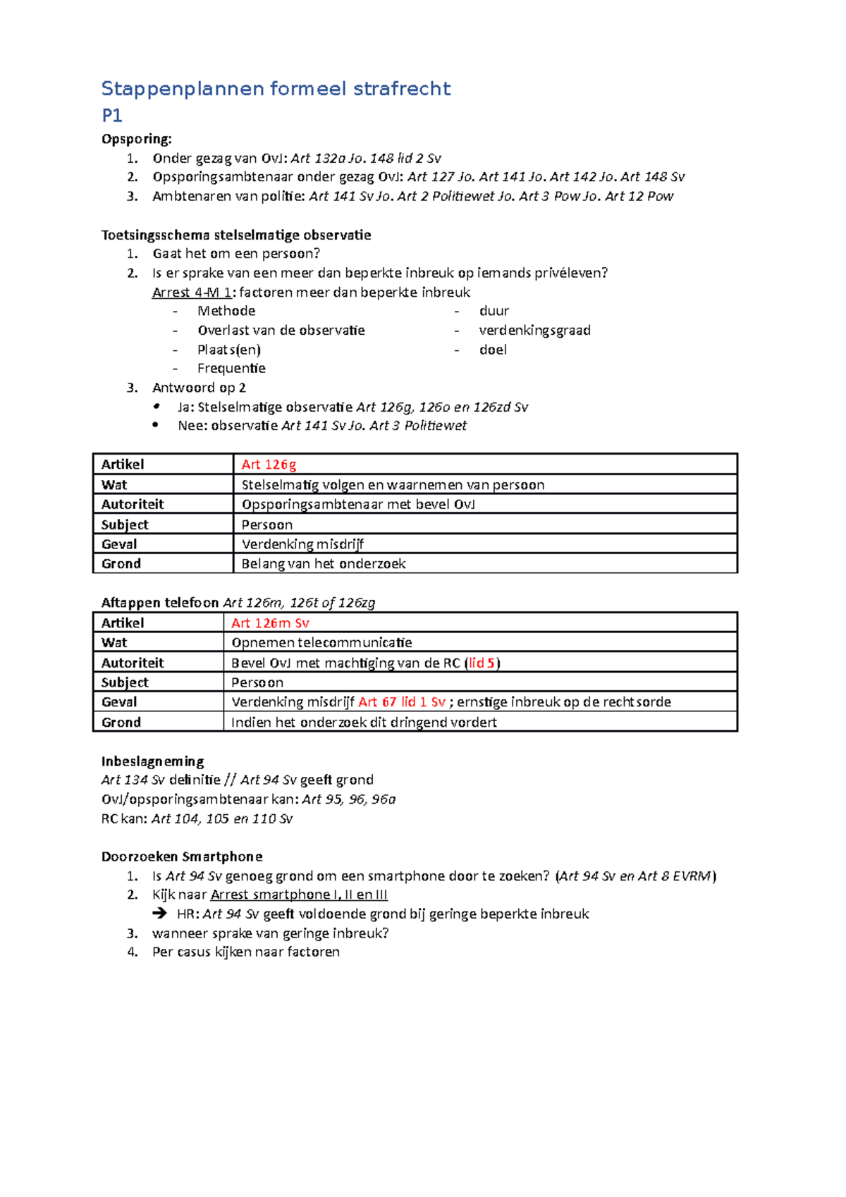 Stappenplannen formeel strafrecht - Stappenplannen formeel strafrecht ...