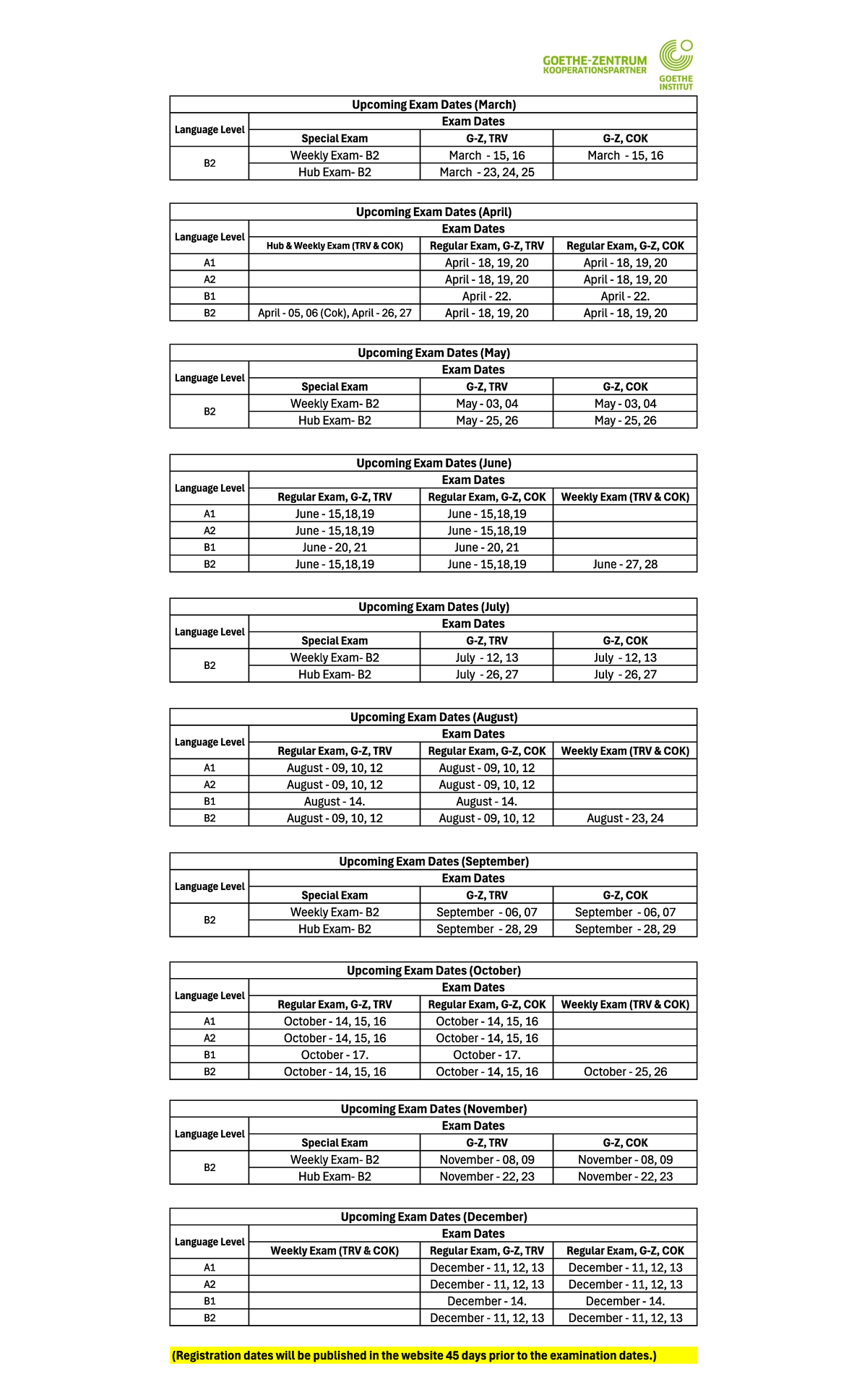 TVM Kochi NEXT EXAM Updates - C KOOPERATIONSPARTNER GOETHE INSTITUT ...