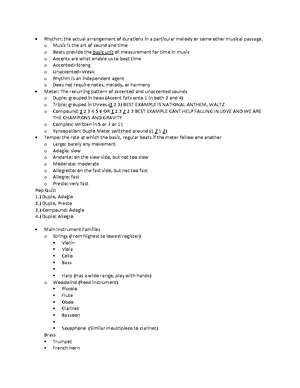 MUS 111 Notes - Took class asynchronous Instructor: Joel Knapp ...
