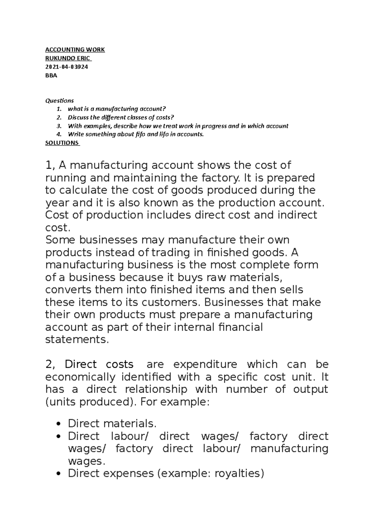 Accounting work - This is a very good practical paper that will help ...