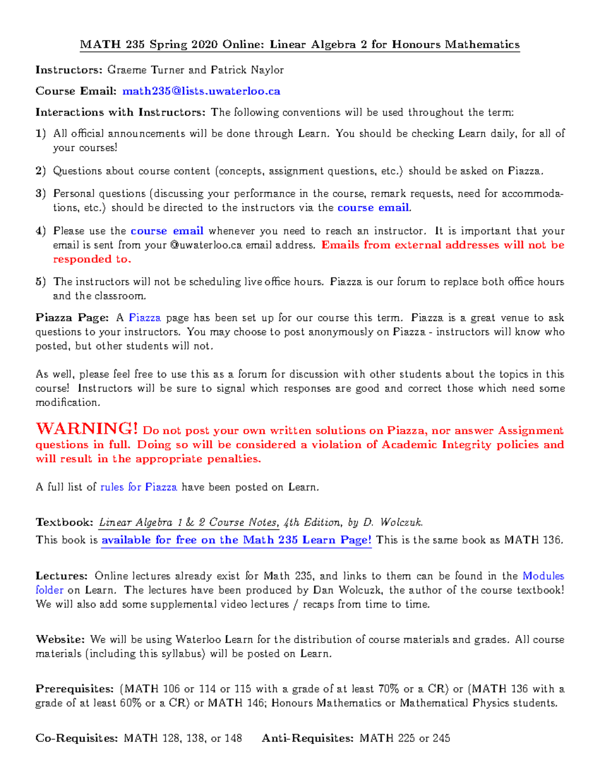 M235-S20-syllabus - syllabus - MATH 235 Spring 2020 Online: Linear ...