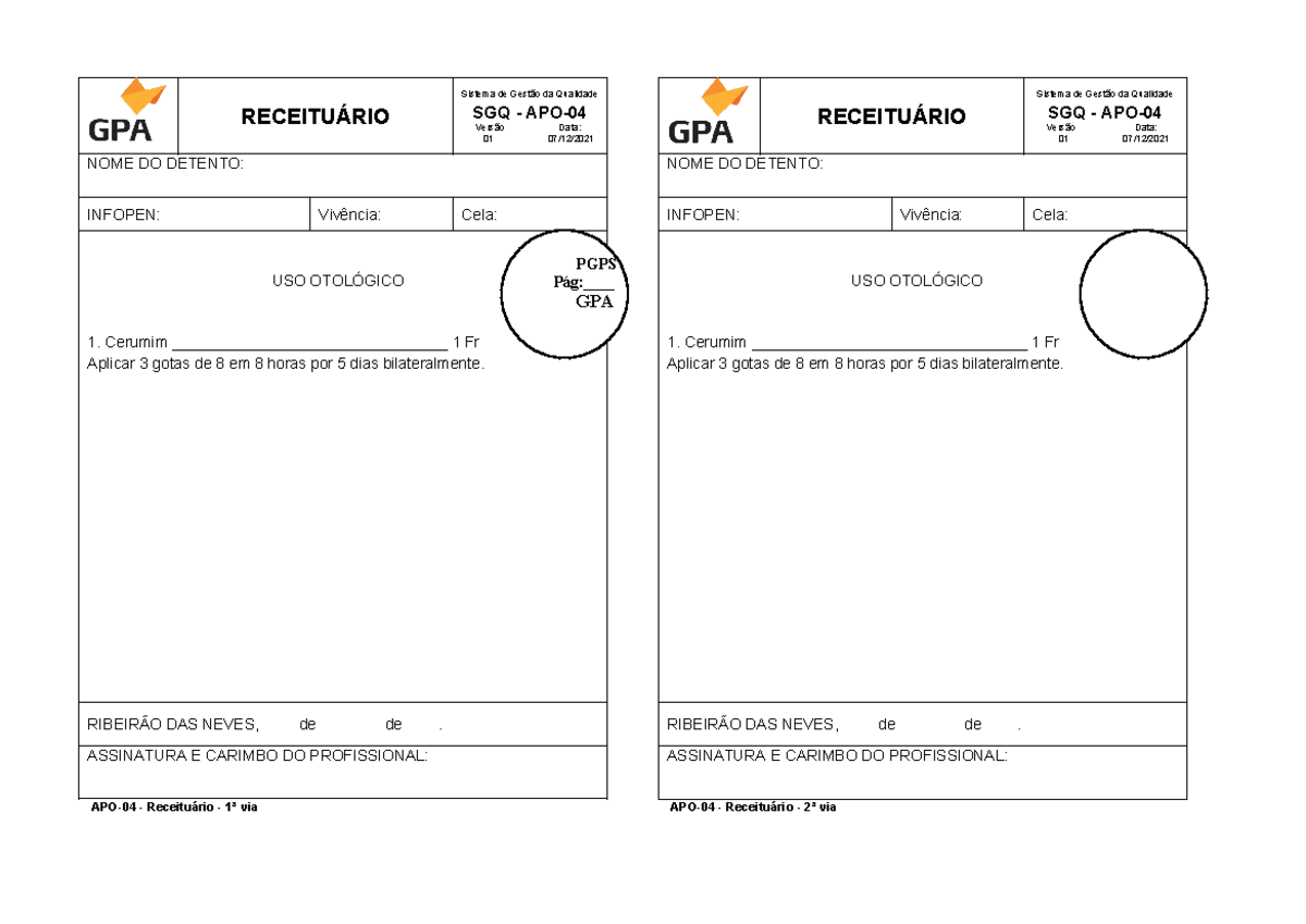 Cerumin 5 dias - farmacologia - RECEITUÁRIO Sistema de Gestão da ...