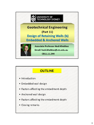Worked Examples on Retaining Wall Design - Retaining Walls (Tutorial 7 ...