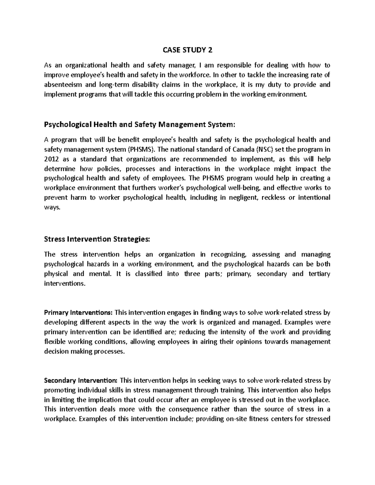 Organization Health Week 9 (Auto Recovered) - CASE STUDY 2 As an ...