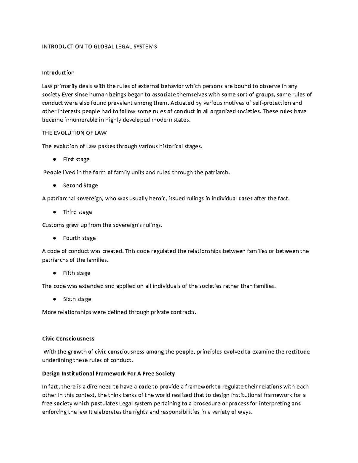 Introduction to Global Legal Spetons - INTRODUCTION TO GLOBAL LEGAL ...