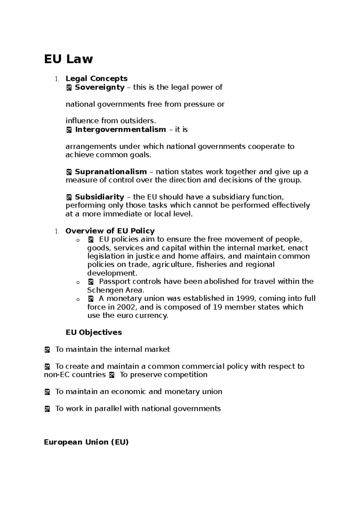 Law Notes 7 Eu Law Legal Concepts Sovereignty This Is The Legal