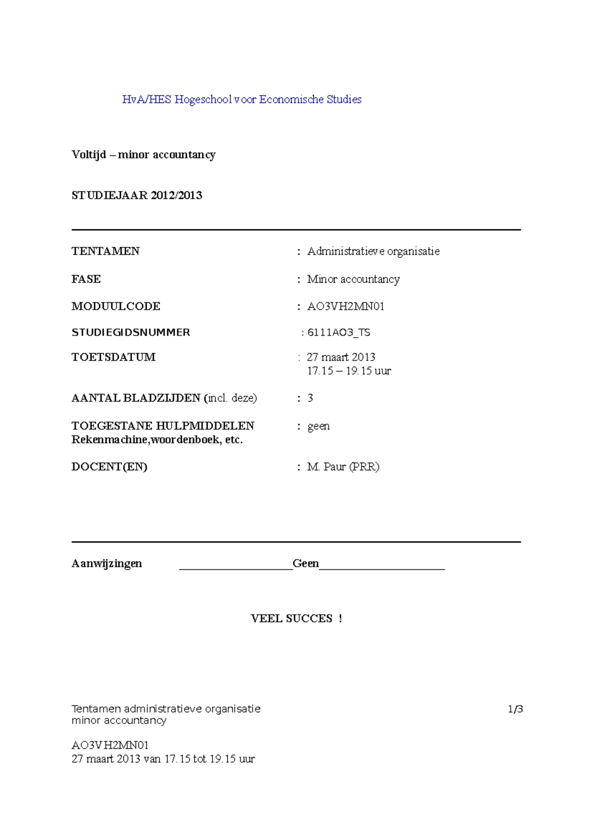 Belastingadviesbureau - HvA/HES Hogeschool voor Economische Studies ...