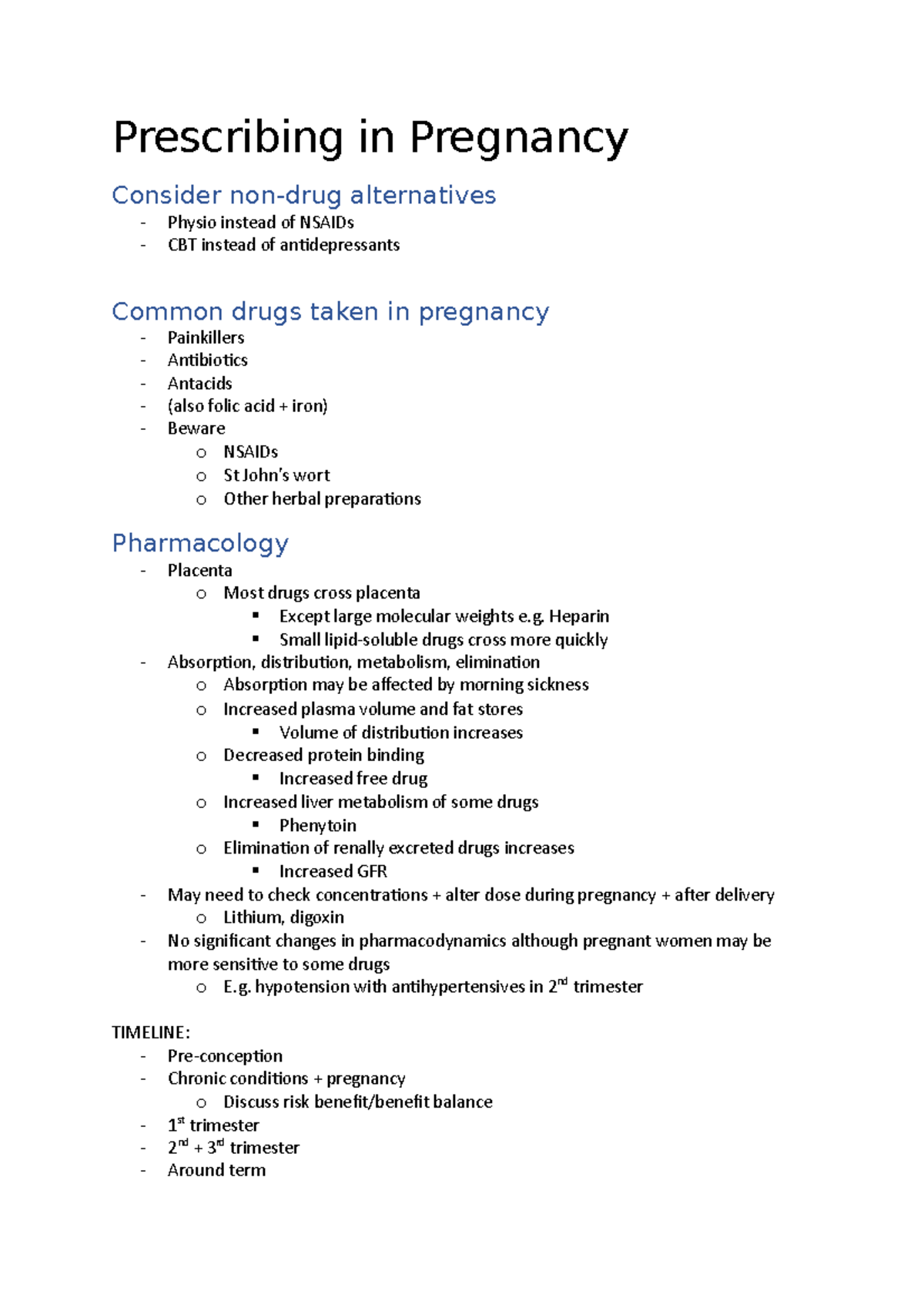 Prescribing in Pregnancy - Prescribing in Pregnancy Consider non-drug ...