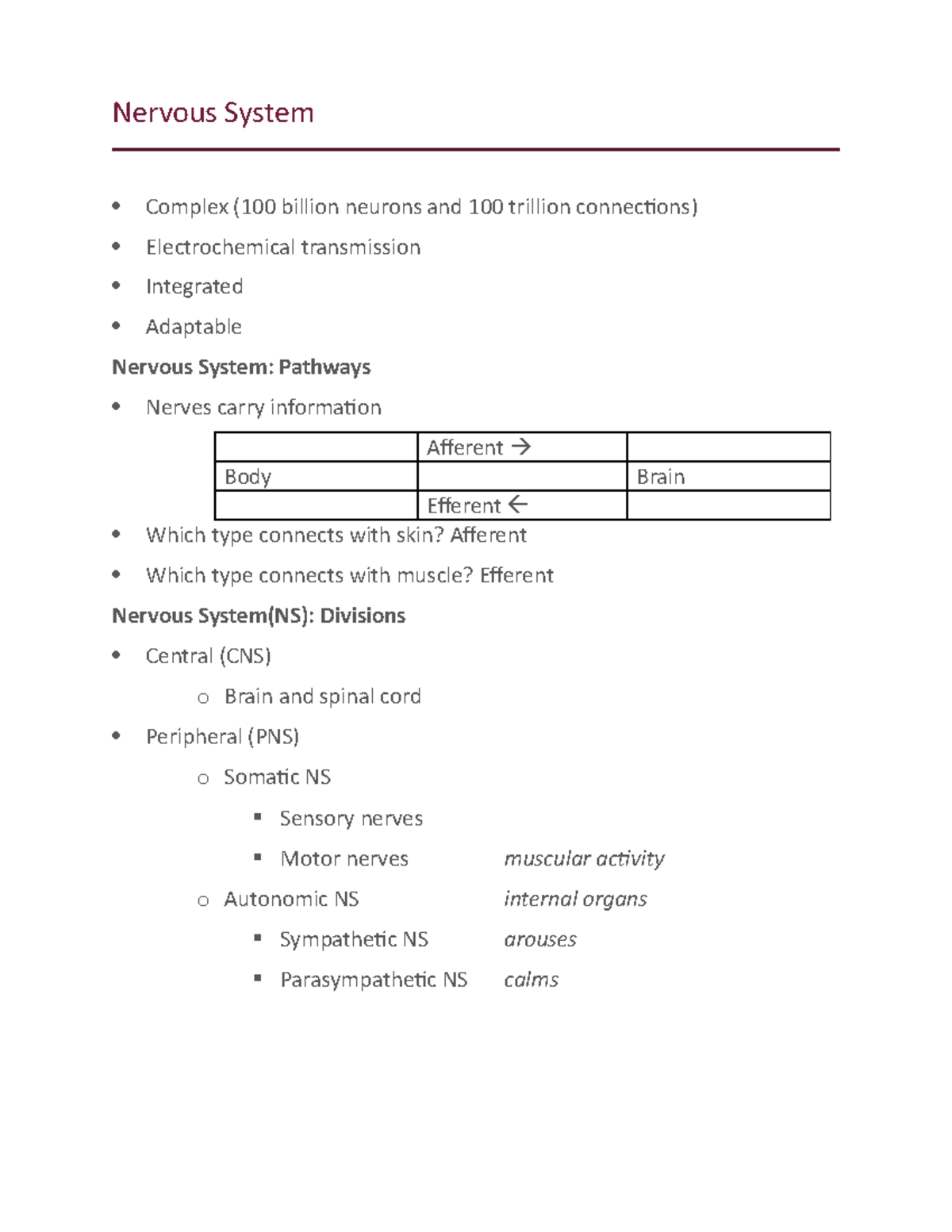 9.12 Chapter 3 Biological Foundations of Behavior - Nervous System ...