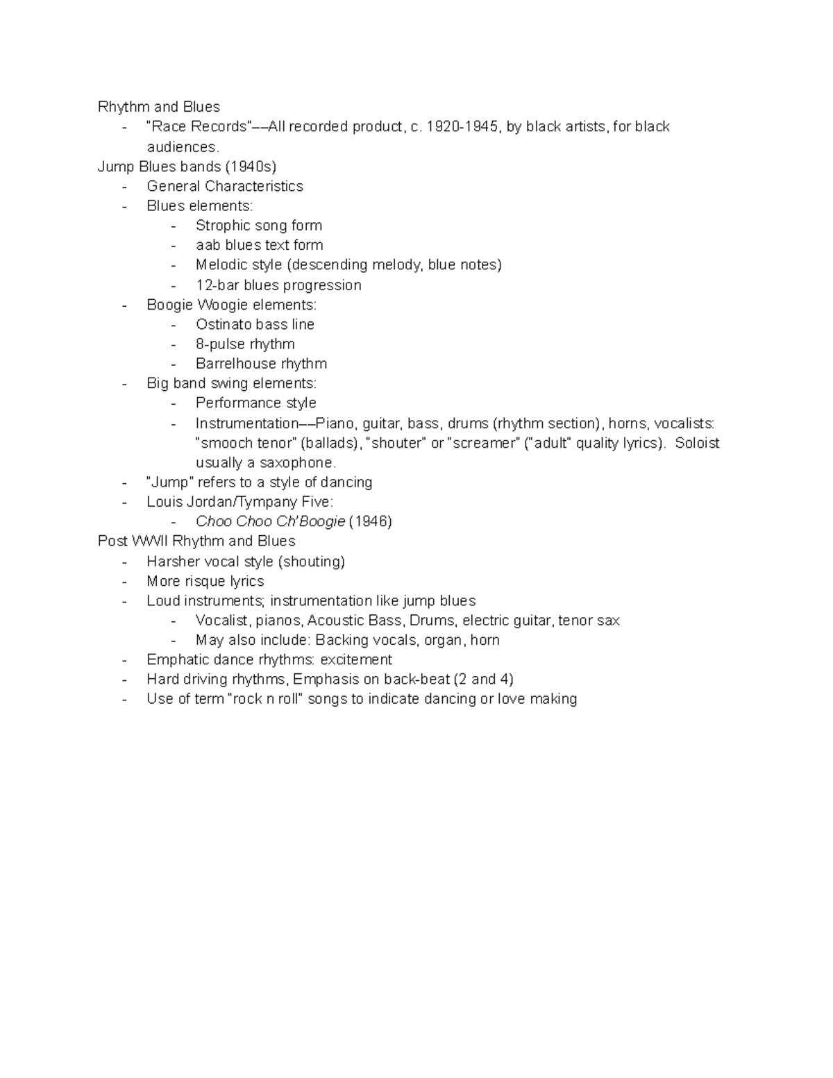 Rhythm and Blues - Dr. Valdez History of Rock n Roll - Rhythm and Blues ...