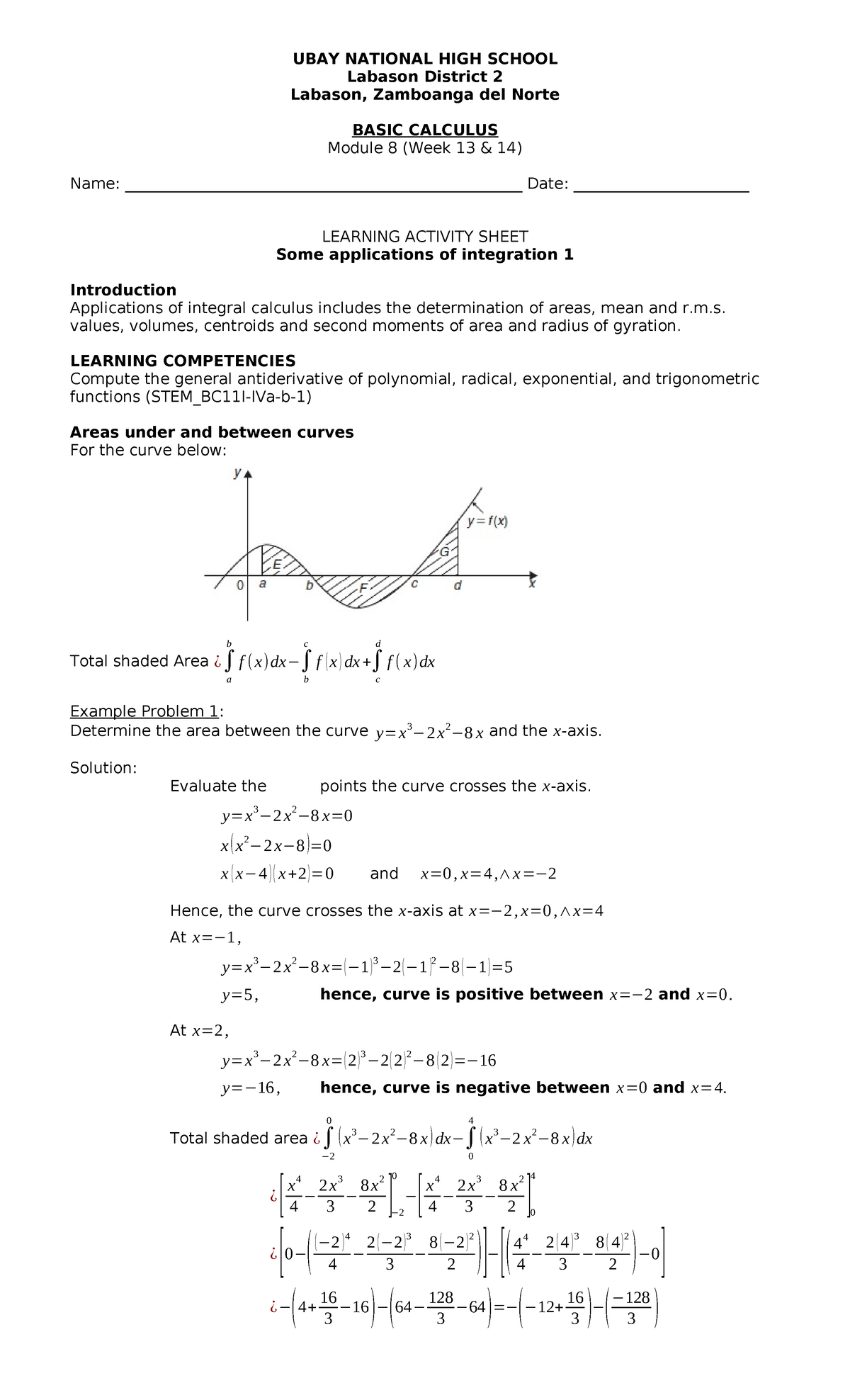 LAS 8 Basic Calculus - A copy for academic purposes - UBAY NATIONAL ...
