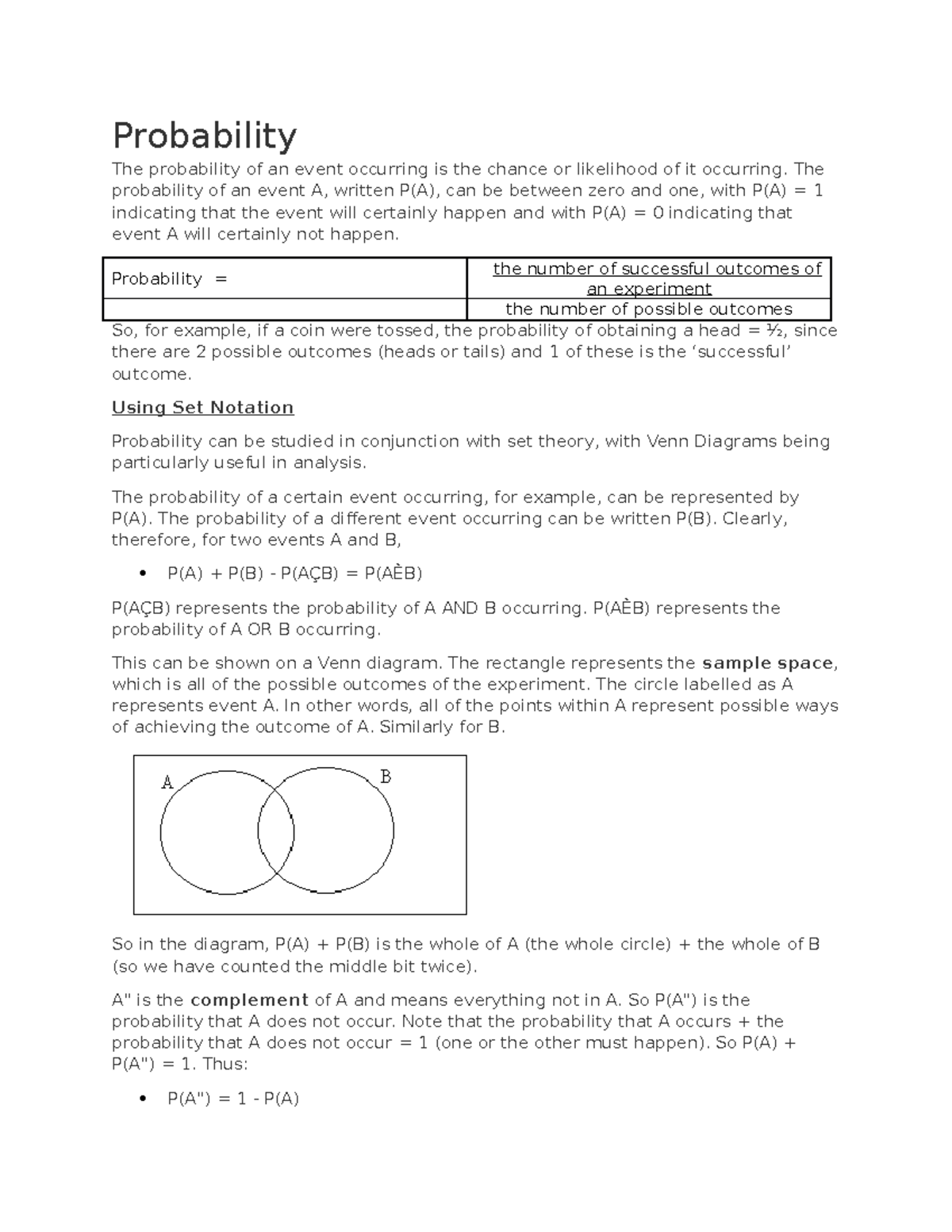 Probability - .................. - Probability The probability of an ...