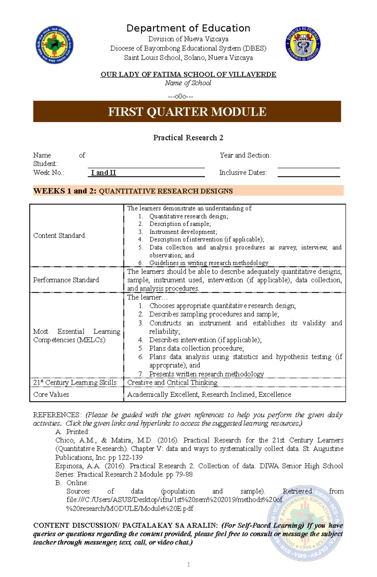 Practical Research 2 - self-paced module - Department of Education ...