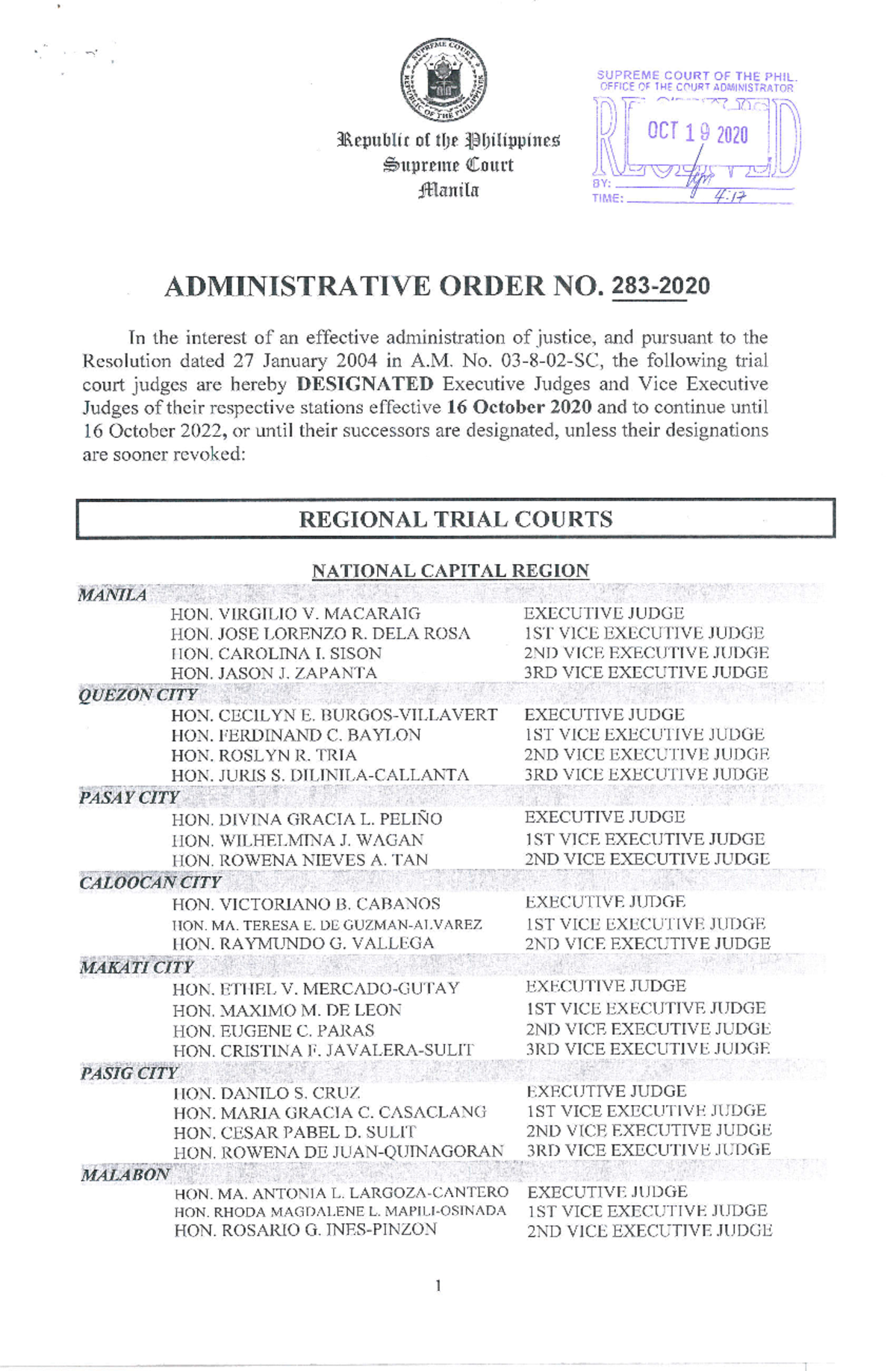AO-No - Guidelines - SUFFERER COURT SUPREME COURT OF THE PHIL. OFFICE ...