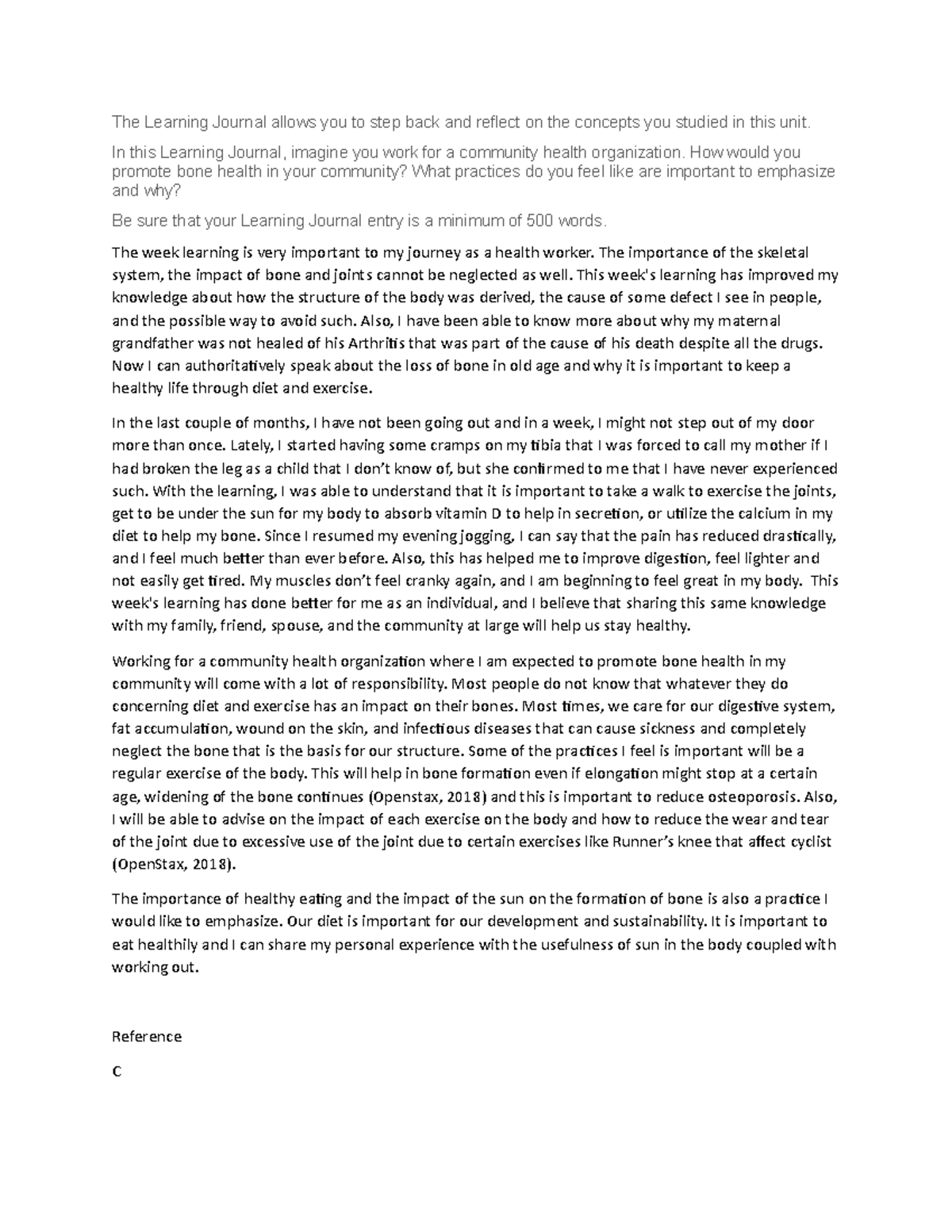 LJ TWO - learning journal - HS2211 - UoPeople - Studocu