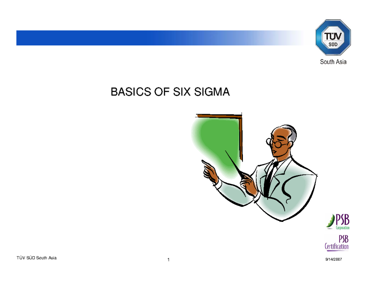 Basics of Six Sigma 1660475386 - BASICS OF SIX SIGMABASICS OF SIX SIGMA ...