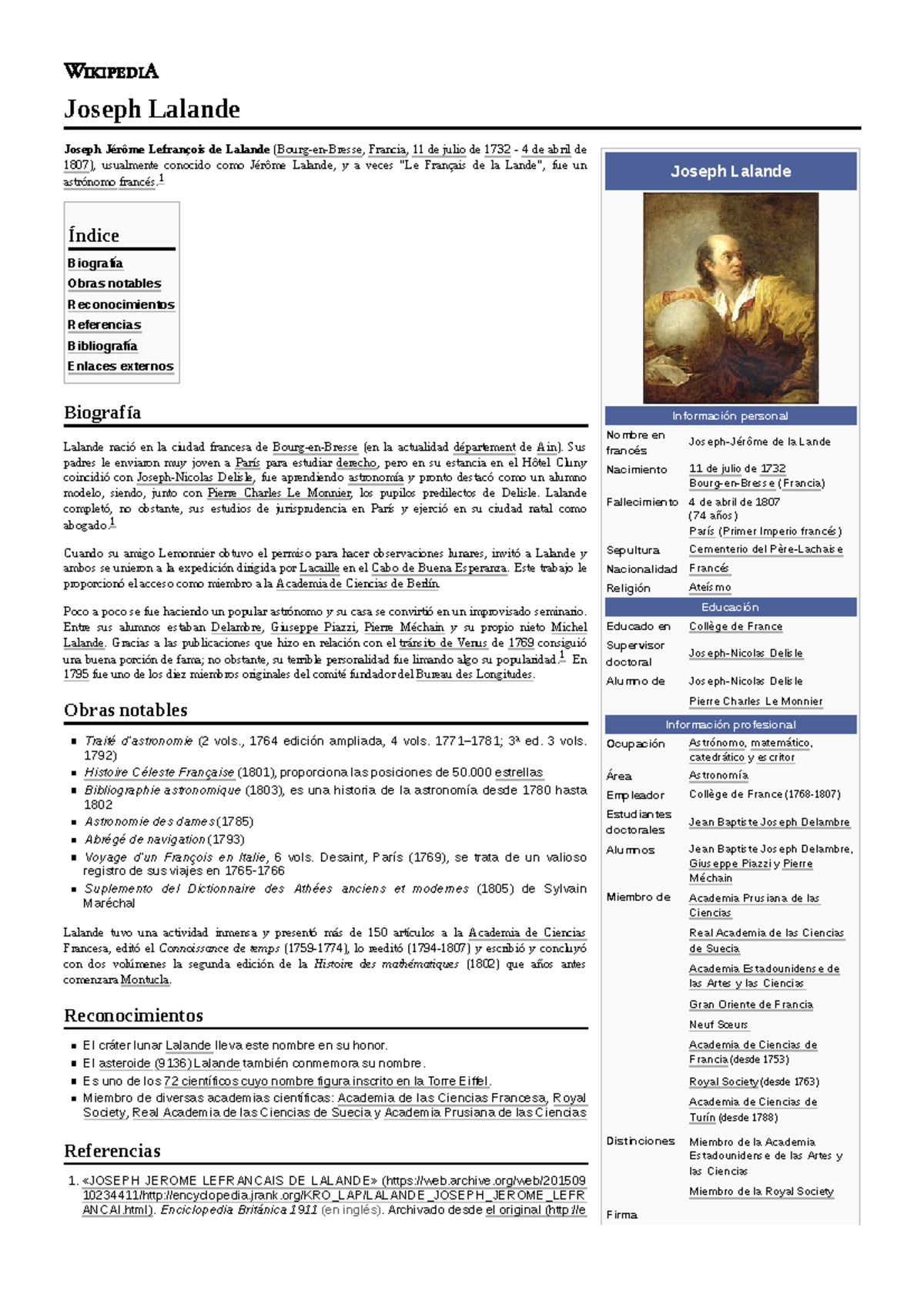 Joseph Lalande - Joseph Lalande Información personal Nombre en francés ...