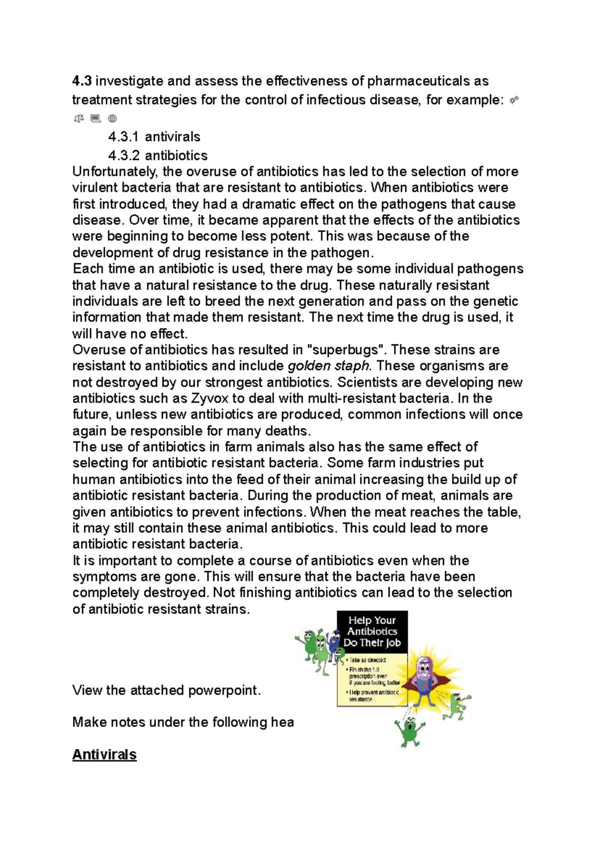 7.4.3 Antibiotics and Antivirals - 4 investigate and assess the ...