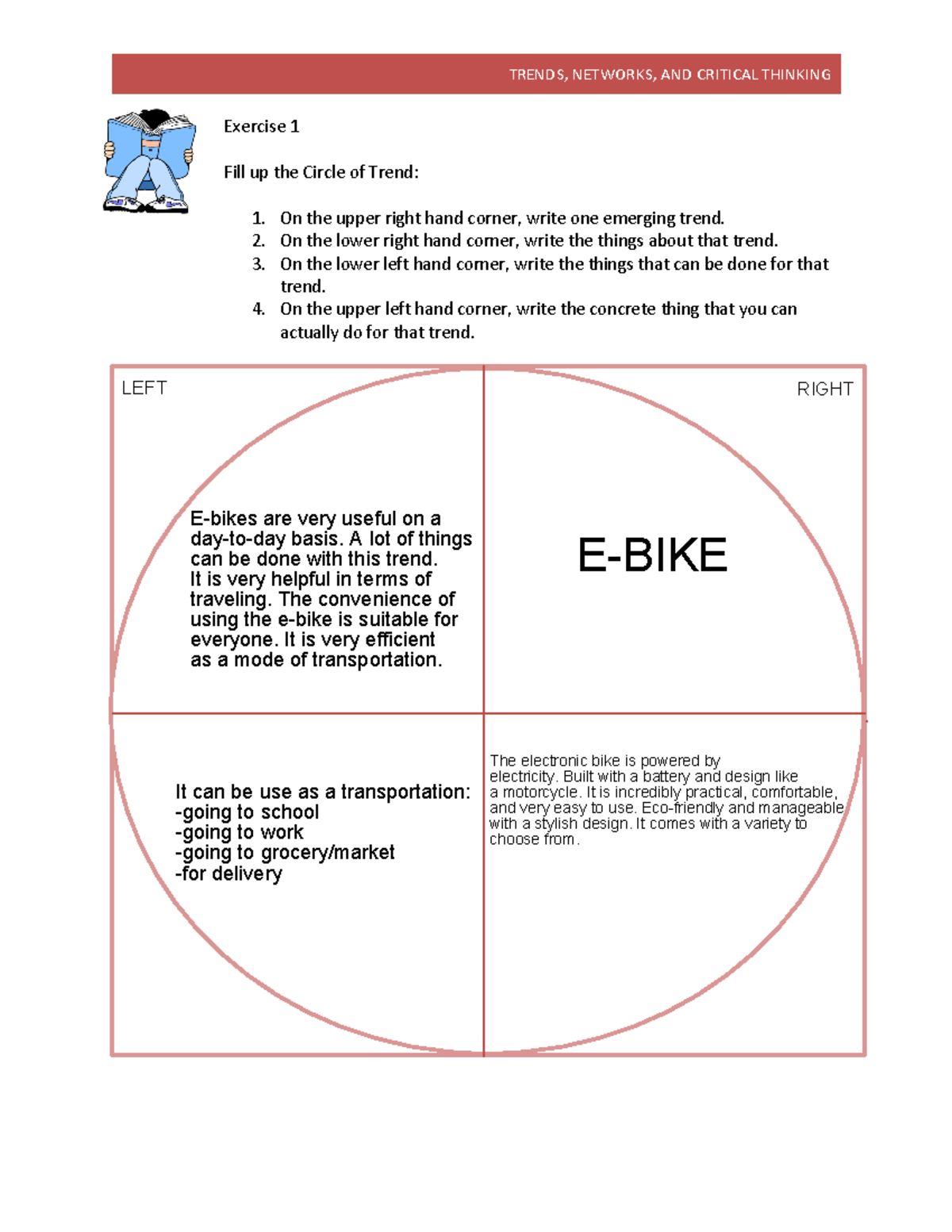 Activity 5 - TRENDS, NETWORKS, AND CRITICAL THINKING Exercise 1 Fill up ...