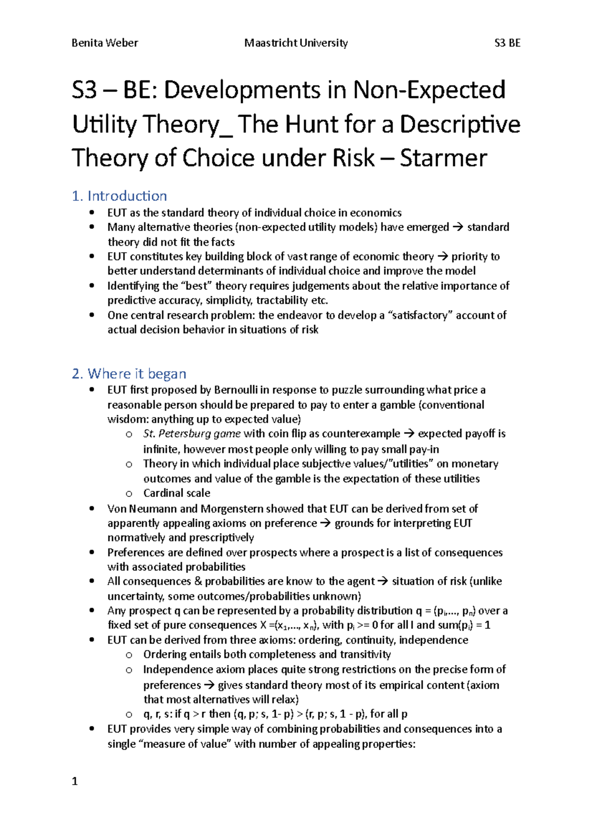 S3-BE- Starmer - S3 – BE: Developments in Non-Expected Utility Theory_ The Hunt for a ...